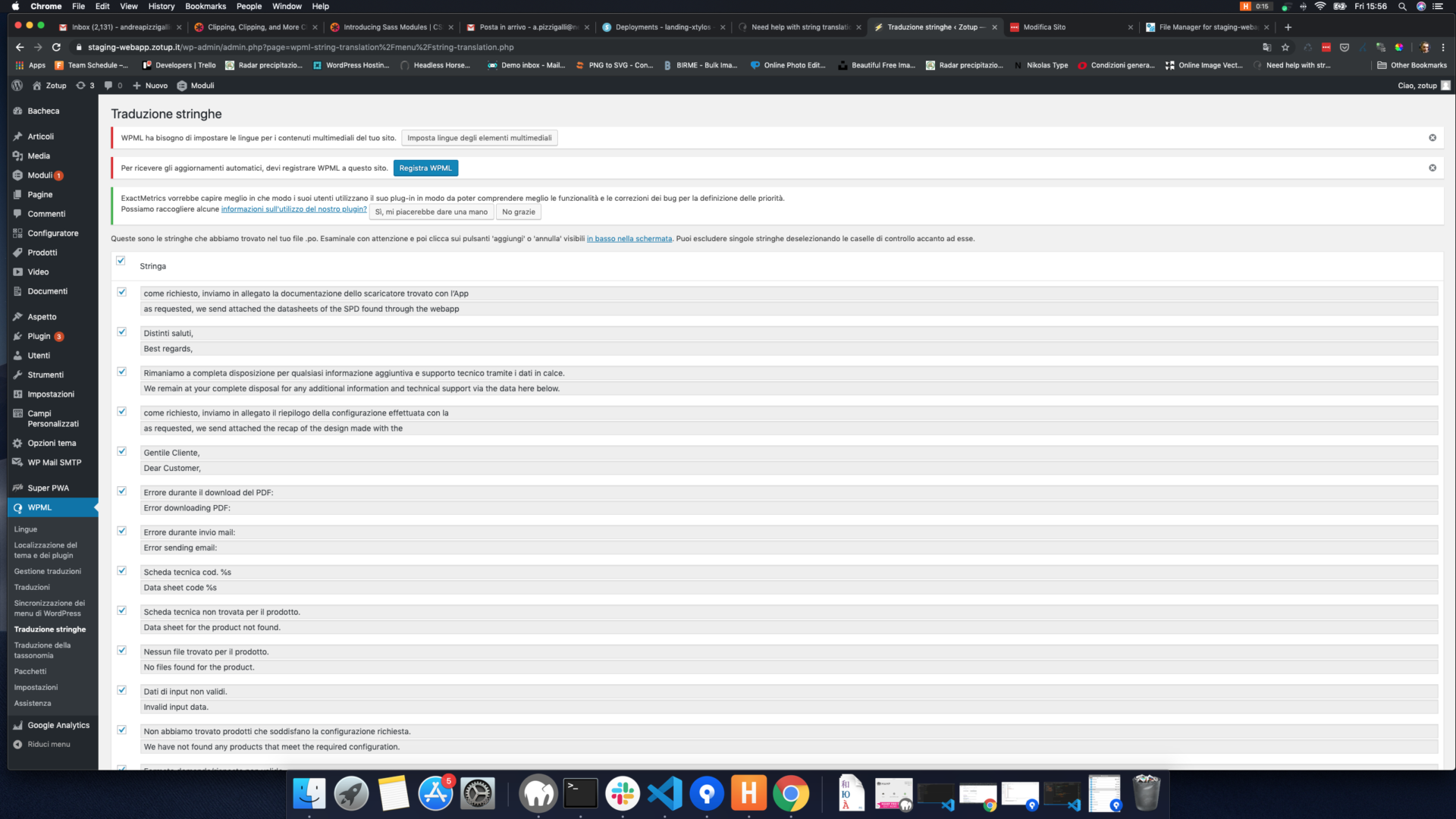 Wordpress | WPML import English .po translation * Choosepizzi.net