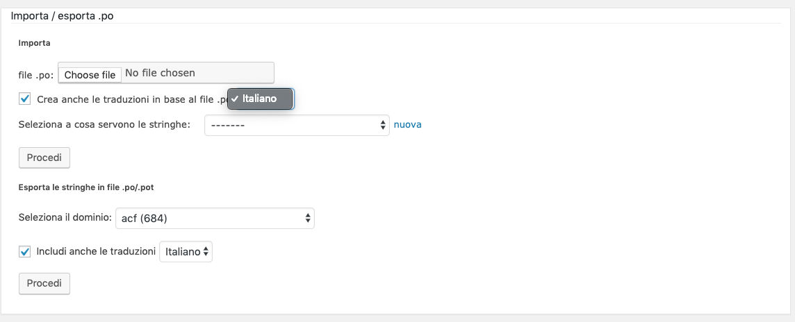 Wordpress | WPML import English .po translation * Choosepizzi.net